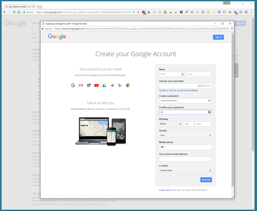create-google-account-1080 - Go Creative Wireless